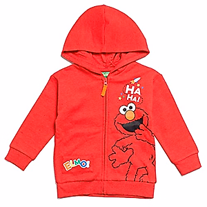 Sesame Street Elmo Toddler Boys Fleece Zip Up Hoodie Red 2T