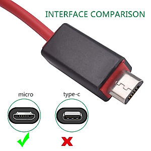 3.3ft Replacement Micro USB Charging Cable Charger Cord Compatible with Beats by Dr Dre Studio 2.0, Beats Solo Wireless, Beats Pill Mini Wireless Headphones (Red)