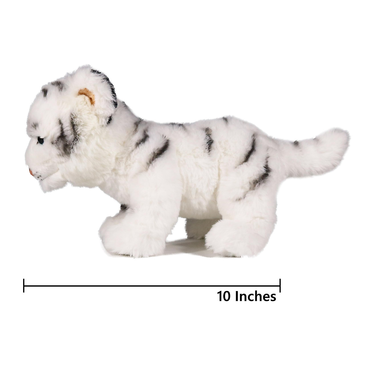 Ice King Bear Baby Tiger Stuffed Animal 10 Inches Cute Plush Toy (White)