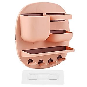 HERCHR Wall Mount Shelf Accessories Organizer Self-Stick Bedside Storage Organizer for Earphone, Cell Phone Next to Bed & Table Dorm(pink)