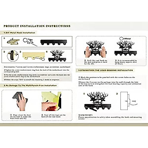 KingLive Deer Antler Wall Coat Rack Household Decor Wildllife Animal Modern Wooden Wall Hook Deer Hunting Wall Hanger Hunter Gift