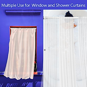 White Shower Curtain Rod Spring Tension No Drill, Adjustable Shower Rods for Bathroom Tension 40-84 inch, Never Fall Rust Proof Outdoor Long Tension Curtain Rod for closet,Patio,Window,Clawfoot Tub