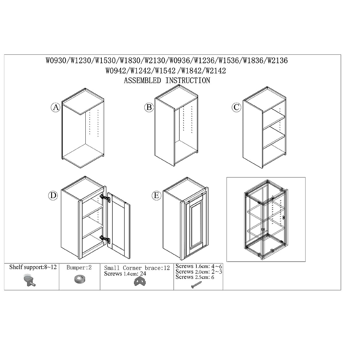 CozyHommie Solid Wood Wall-Mounted Kitchen Cabinet, Medicine Cabinet, Over-The-Toilet Storage Cabinet Bathroom Cabinet Wall Mounted with Adjustable Shelves(White,33" Wx36 Hx12 D)