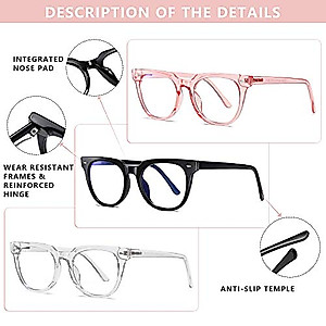 Penbea Blue Light Glasses Women - Computer Gaming Glasses for Women, Blue Light Blocking Glasses Women, Fake Eyeglasses Non Prescription Eye Strain Blue Blockers Glasses for Women - Tortoise