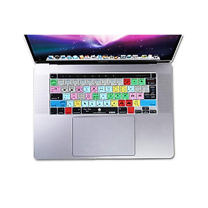 XSKN Premiere Pro Shortcuts Silicone Keyboard Cover Skin for 2019 2020 MacBook Pro 16.2 13.3 inch with Touch Bar and Touch ID A2141 A2251 A2289 A2338 M1 US&EU Version