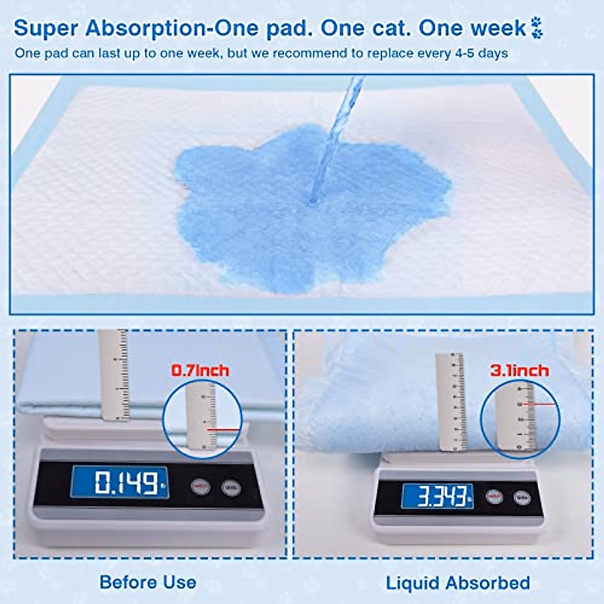 Cat Litter Pads Superior Absorbent 25 Count Generic Refill Compatible with Tidy Cat Breeze Litter System 16.9x11.4 Inch Enhanced Odor Control