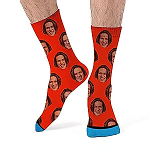 Custom Face Socks for Men, Funny Novelty Socks with Picture, Birthday Gifts for Dad, Boyfriend