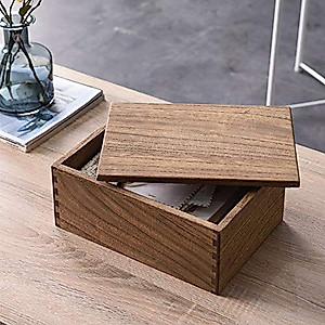 Kirigen Wood Stash Box with Lid - Decorative Boxes for Crafts, Sewing, Keepsake, Memory - Wooden DIY Storage Box Stash Jewelry - Wooden Boxes for Home Office Storage Dark Brown (SNH-DBR)