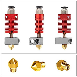 TRONXY MK10 Extruder Hot End Kit, 3D Printer Nozzles 0.4mm with Aluminum Heating Block, NTC 3950 100K Ohm Thermistor, 1M PTFE Teflon Tube Compatible with 3D Printers X5SA, X5SA PRO, XY-2PRO