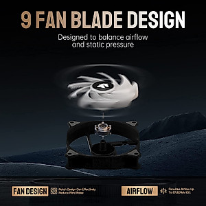 ASIAHORSE WD-001 Series 120mm Case Fan with Controller, Black 5V ARGB Motherboard Computer Case Fans Quiet High Airflow Adjustable Light Effect Computer Cooling Fan, 5 Pack