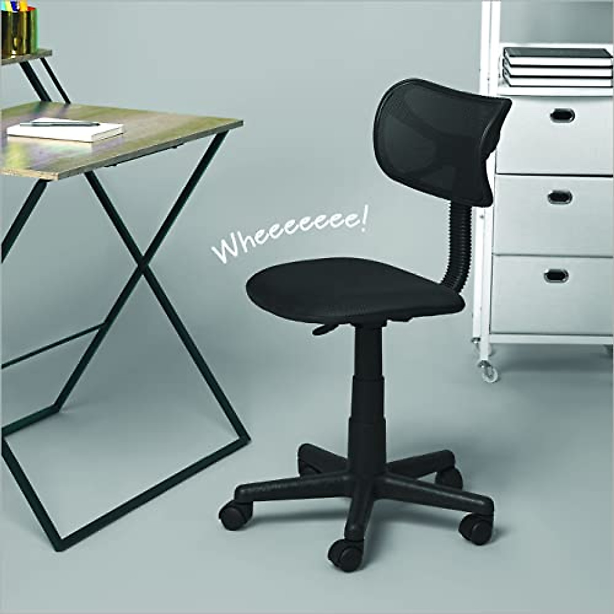 Urban Shop Swivel Mesh Desk Chair, Black