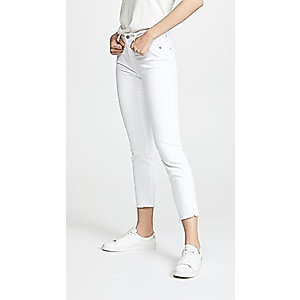 7 For All Mankind Womens Jeans Roxanne Ankle Pant, White, 30