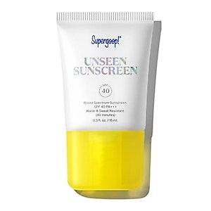 Supergoop! Unseen Sunscreen - SPF 40 - .5 fl oz - Invisible, Broad Spectrum Face Sunscreen - Weightless, Scentless, and Oil Free - For All Skin Types and Skin Tones