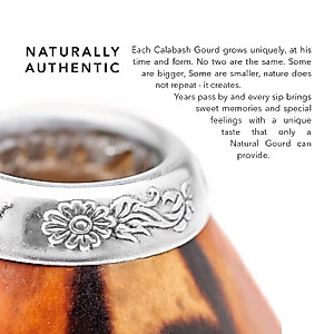 BALIBETOV Set of 2 Yerba Mate Gourd and 1 Pack of 100gr - 3.5OZ of Yerba Mate - Yerba Mate Cup Argentina - 2 Mate Cup, 2 Bombilla, 1 Cleaning Brush, 1 Loose Leaf Yerba Mate bag (DARK BROWN - MAT02)