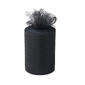 Black Tulle Spool 6 Inch x 100 Yards for Tulle Decoration
