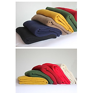 Wander Agio Womens Warm Long Shawl Winter Upset Large Scarf Pure Color Red