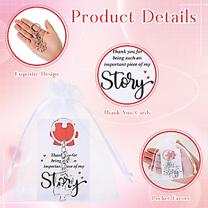 Landical 30 Sets Christmas Thank You Gift Bulk Teacher Appreciation Gifts Puzzle Keychain with Thank You Card Organza Bag for Teacher