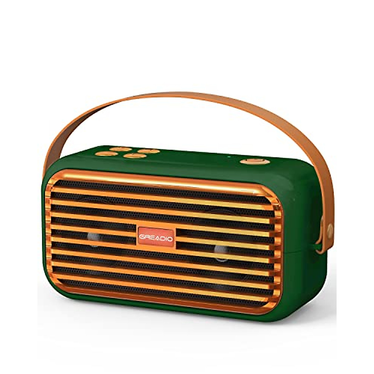 Greadio Vintage Speaker, Retro Bluetooth Speaker with 16W Stereo Sound Rich Bass Dual Speakers, Bluetooth 5.0, Support Hands-Free Call TF/AUX/U-Disk for Gift, Party, Travel, Office,Home (Green)