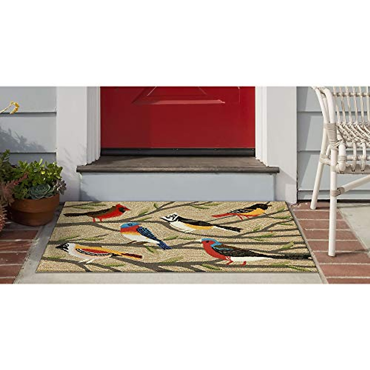 Liora Manne Frontporch Birds Indoor/Outdoor Rug, 2 x 3 ft, Multi