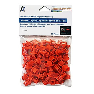 3/8" Socket Holders (50 pcs) - Accessories for ORGANIZER GENIE Pegboards to Organize Tools