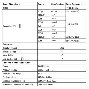 LCD Digital Meter XC6013L Capacitance Capacitor Tester mF uF Circuit Gauge Capacitance Meter Tester