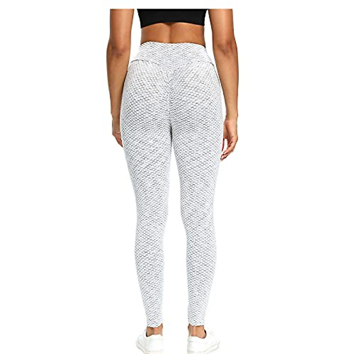 Bblulu Women's Ruched Butt Lifting Leggings High Waist Yoga Pants Tummy Control Stretchy Running Pant Textured Booty Tights