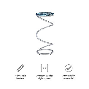 Powell Silver Blue Agate Top Nora Spiral Drink Table