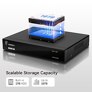 TIGERSECU Super HD 1080P 8-Channel Hybrid 4-in-1 DVR Security Recorder with 1TB Hard Drive, for 2MP TVI/AHD/CVI/Analog Cameras (Cameras Not Included)