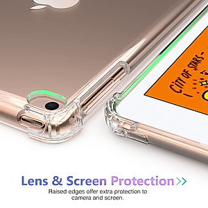 Callyue Clear Case for iPad Mini 5 / Mini 4 / Mini 3 2 1, Rubber Soft Skin Silicone Side Corner Protective Cover for Apple iPad Mini 7.9 inch Tablet - Transparent