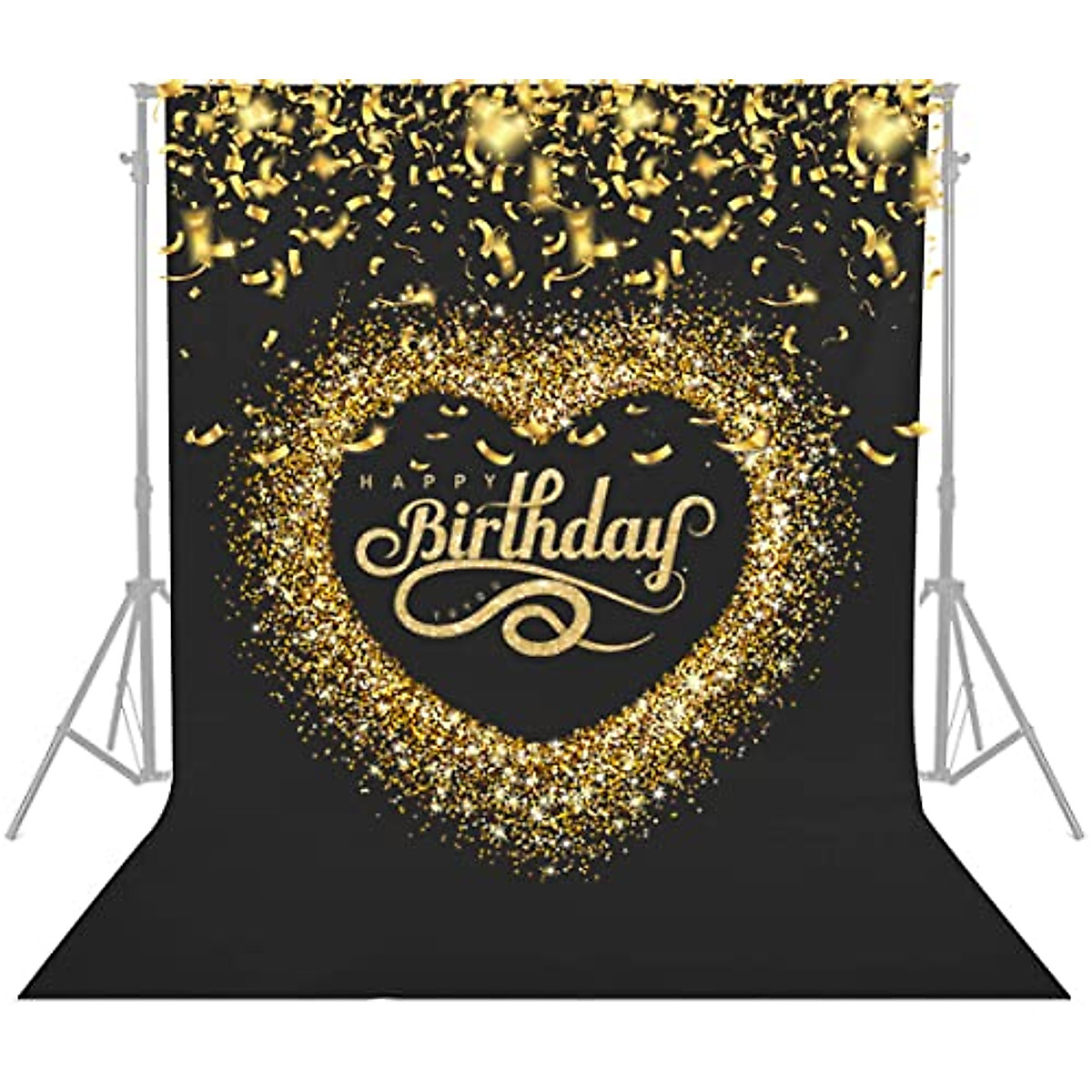 Black Backdrop，Black Photo Backdrop，Black Screen Photo backdrop10 x 10 feet Black Photo Background Polyester Fiber, Non-Reflective Edge Treatment to Prevent Tearing 4 Clips