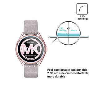 MIHENCE Compatible for Michael Kors MKGO Gen 5E 43mm Screen Protector, 9H Anti-Scratch Premium Real Tempered Glass Screen Protector for Michael Kors Women's MKGO Gen 5E 43mm Smartwatch (3PCS)