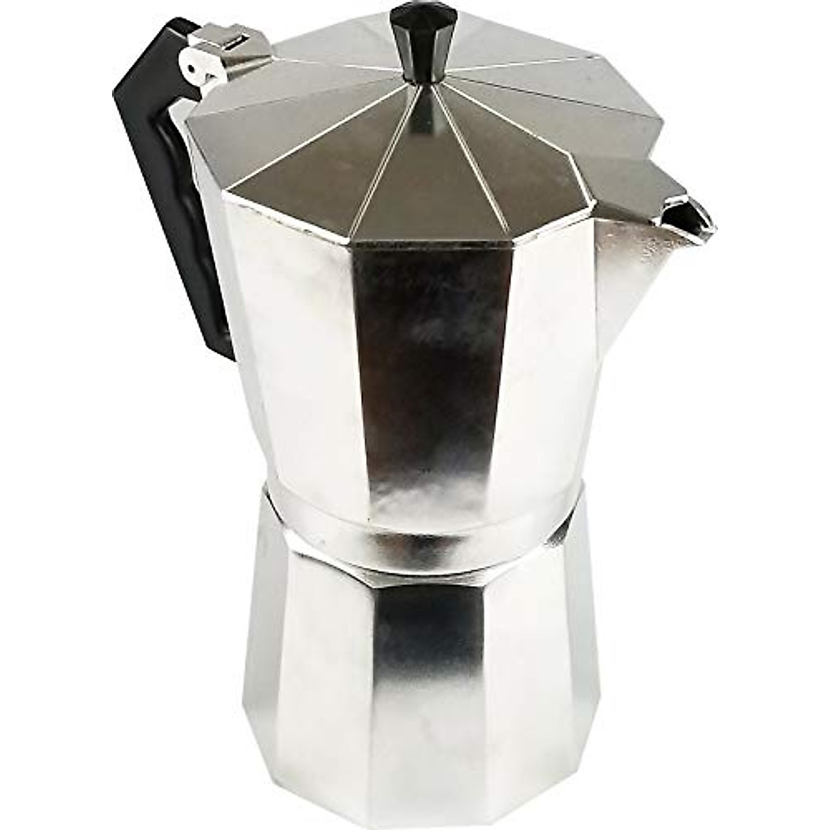 MINBAI Aluminum Espresso Coffee Maker Pot for Great Flavored Strong Espresso, Classic Italian Style Moka Pot, Makes Delicious Coffee, Easy to Operate & Quick Cleanup (12 cups)(Silver), XL, (MB-600)