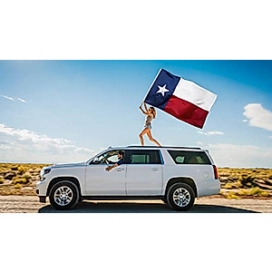 POZOY Deluxe 3x5 ft Texas Flag For Outside, TX State Flags Longest Lasting, Double Sided, Heavy Duty Nylon, Embroidered Star, Sewn Stripes, Brass Grommets Perfect for Outdoors!…