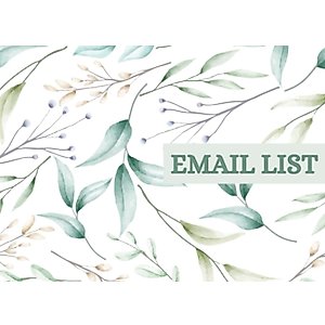 Email List: Guest Book With Email Address, Name and Comments, Email Log Book, Business Mailing List Book, Art Show Exhibition, Green Foliage Design