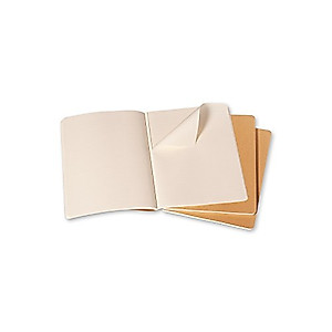 Moleskine Cahier Journal, Soft Cover, XL (7.5" x 9.5") Ruled/Lined, Kraft Brown, 120 Pages (Set of 3)