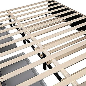 Prohon Upholstered Platform Bed with Trundle & 2 Drawers, Wood Bed Frame Queen Size, Modern Bedframes with Linen Tufted Headboard for Kids, Teen & Adults, No Box Spring Needed, Light Beige