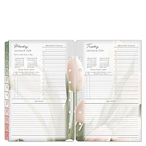 FranklinCovey - Blooms One Page Per Day Ring-Bound Planner (Classic, Jan 2024 - Dec 2024)