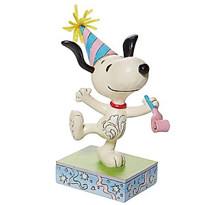 Enesco Jim Shore Peanuts Snoopy Birthday Celebrations Figurine, 5.25 Inch, Multicolor
