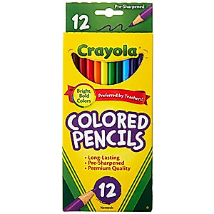 Crayola Long Colored Pencils, 12-Count, Pack of 12, Assorted Colors (4336949226)