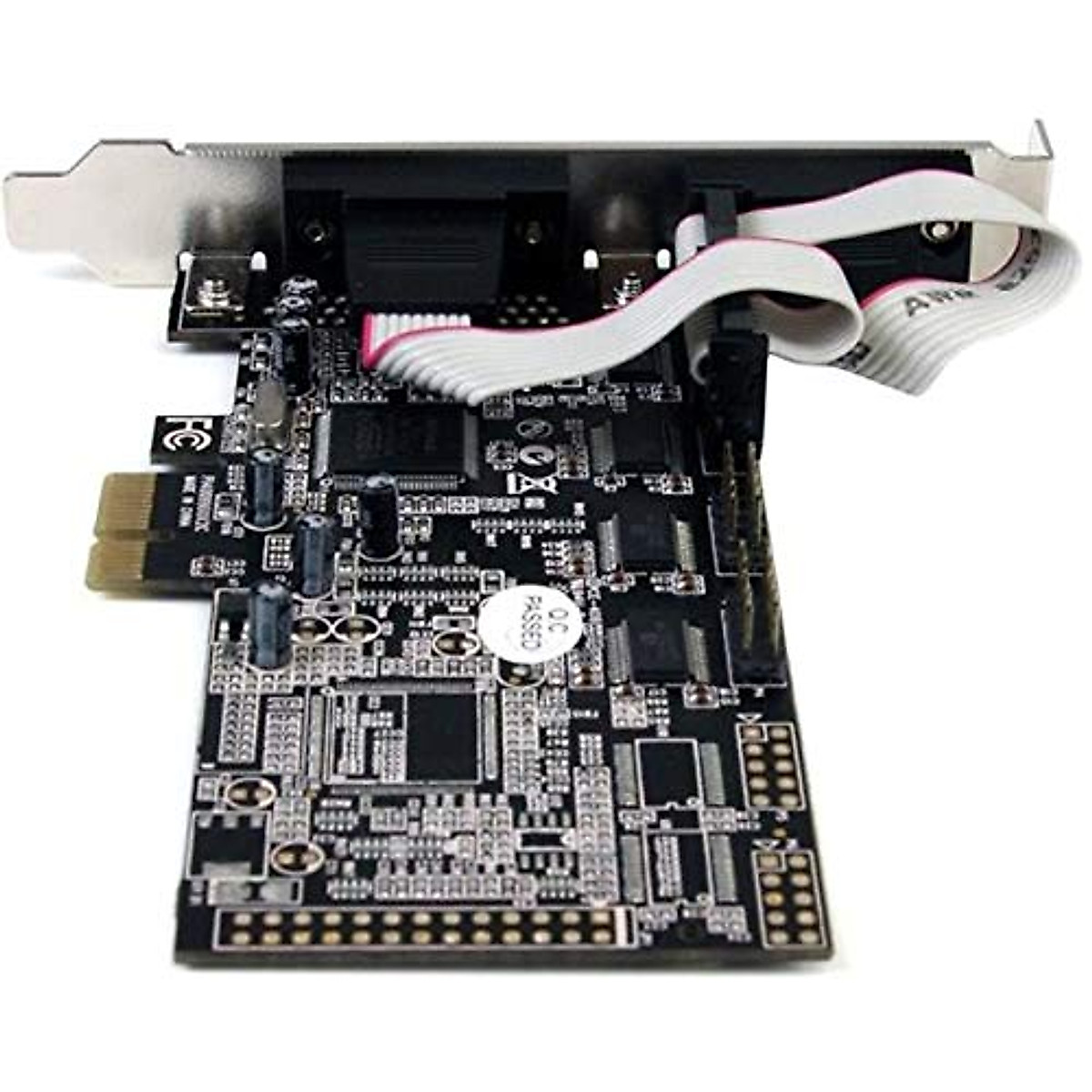 StarTech.com 4 Port Native PCI Express RS232 Serial Adapter Card with 16550 UART - Low Profile Serial Card (PEX4S553), Green