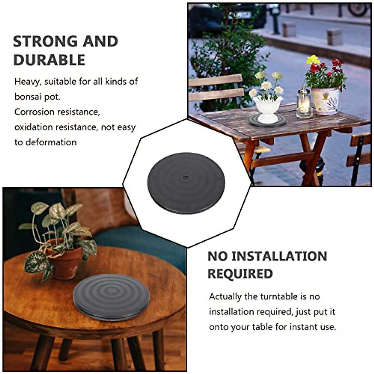 Floral Turntable Ball Bearings Stand Clay Sculpting Wheel Bonsai Trim Turntable Statue Rotating Swivel Plate Bearing Table Turntable Table Tray To Rotate Desktop Rotating Board Abs