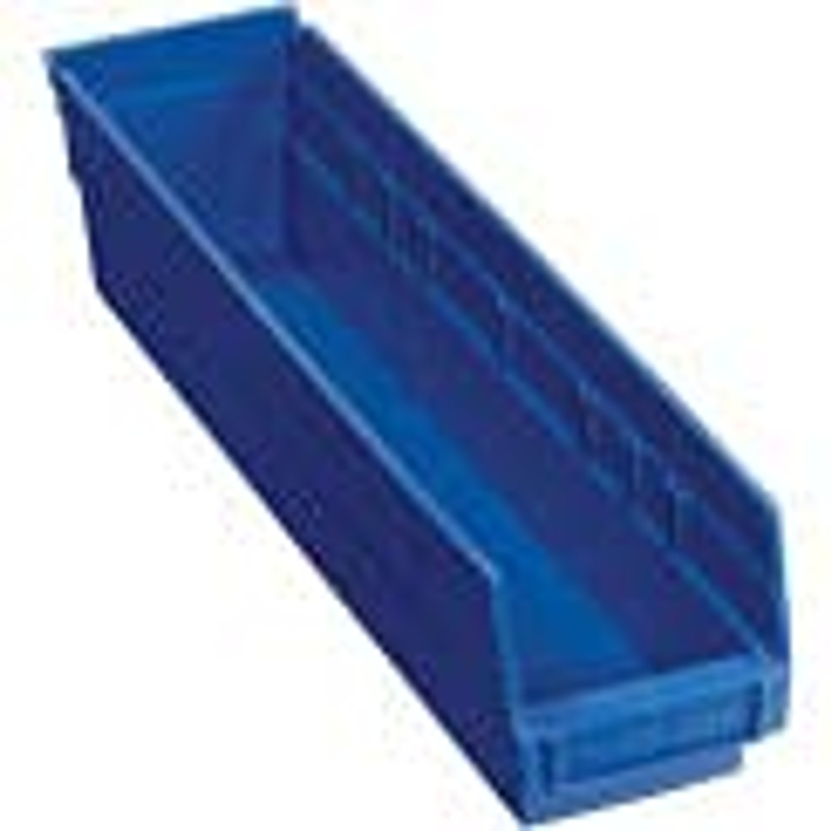 Nestable Shelf Storage Bin, Plastic, 4-1/8"Wx 17-7/8"D X 4" H, Blue - Lot of 12