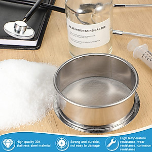 Youyole 200 Mesh Lab Sieves 10 x 4 cm Test Sieve 304 Stainless Steel Wire Cloth (0.074 mm) Aperture for Industrial Laboratory