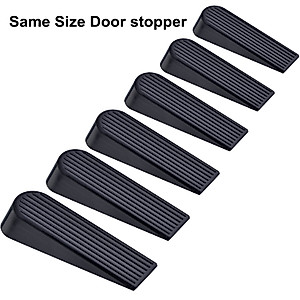Hotop 6 Pack Door Stop Wedges Black Rubber Door Stoppers for Home and Office