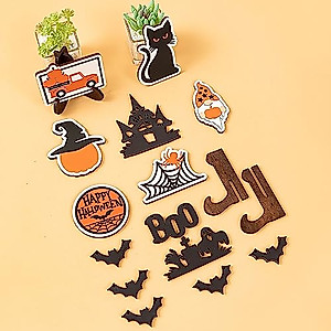Halloween Tiered Tray Decor Bundle Wooden Mini Sign Living Room Fireplace Farmhouse Decors for Tiered Tray Office Tiered Tray Set Tiered Tray Decors Set Tiered Tray Items Bedroom Wooden Decor