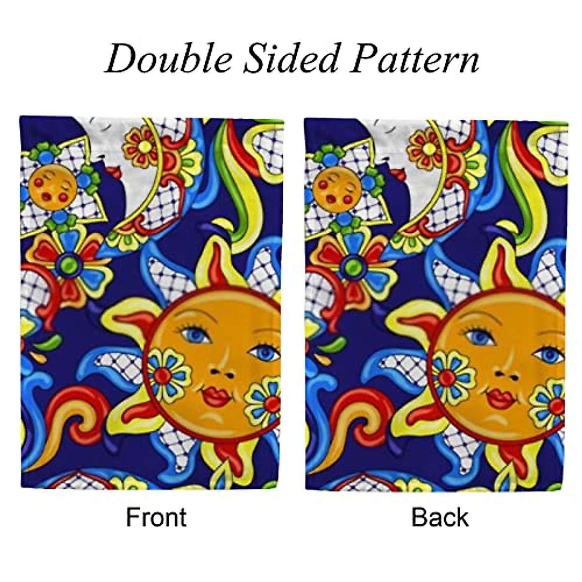 ZHONGJI Garden Flag Yard Flag Mexican Talavera Cute Pattern Blue Vertical Double Sided Design Seasons Holidays Yard Outdoor Polyester 12x18 Inch