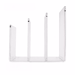 Clear Acrylic File Sorter, 3 Sections Desk Plastic File Folder Rack, Clear Office File Organizer for Document Paper Letter Book Envelope Laptop Makeup Eye Shadow Palette Mail Electronic Purse