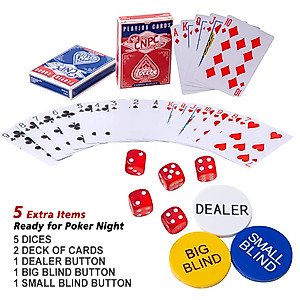 Deluxe Poker chip Set, 300PCS Poker Chips with Aluminum Case, 11.5 Gram Casino Chips Set for Texas Holdem Blackjack Gambling, Traveling Poker Set