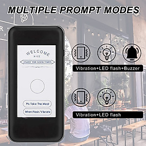 WWMFS Restaurant Pager System 16 Pagers, Wireless Social Distance Restaurant Waiting Buzzer System, Guest Calling Pagers and Beepers for Food Truck, Church, Nursery, Hospital (Black-16 Pagers)