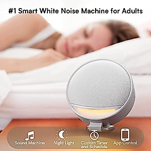 Portable White Noise Smart Sound Machines with Light 300 Non Looping Sounds Hotmoon Omini Sleep Machine Adjustable Brightness Noise Canceling For Sleep Aid, Office Privacy, & Meditation, Registry Gift